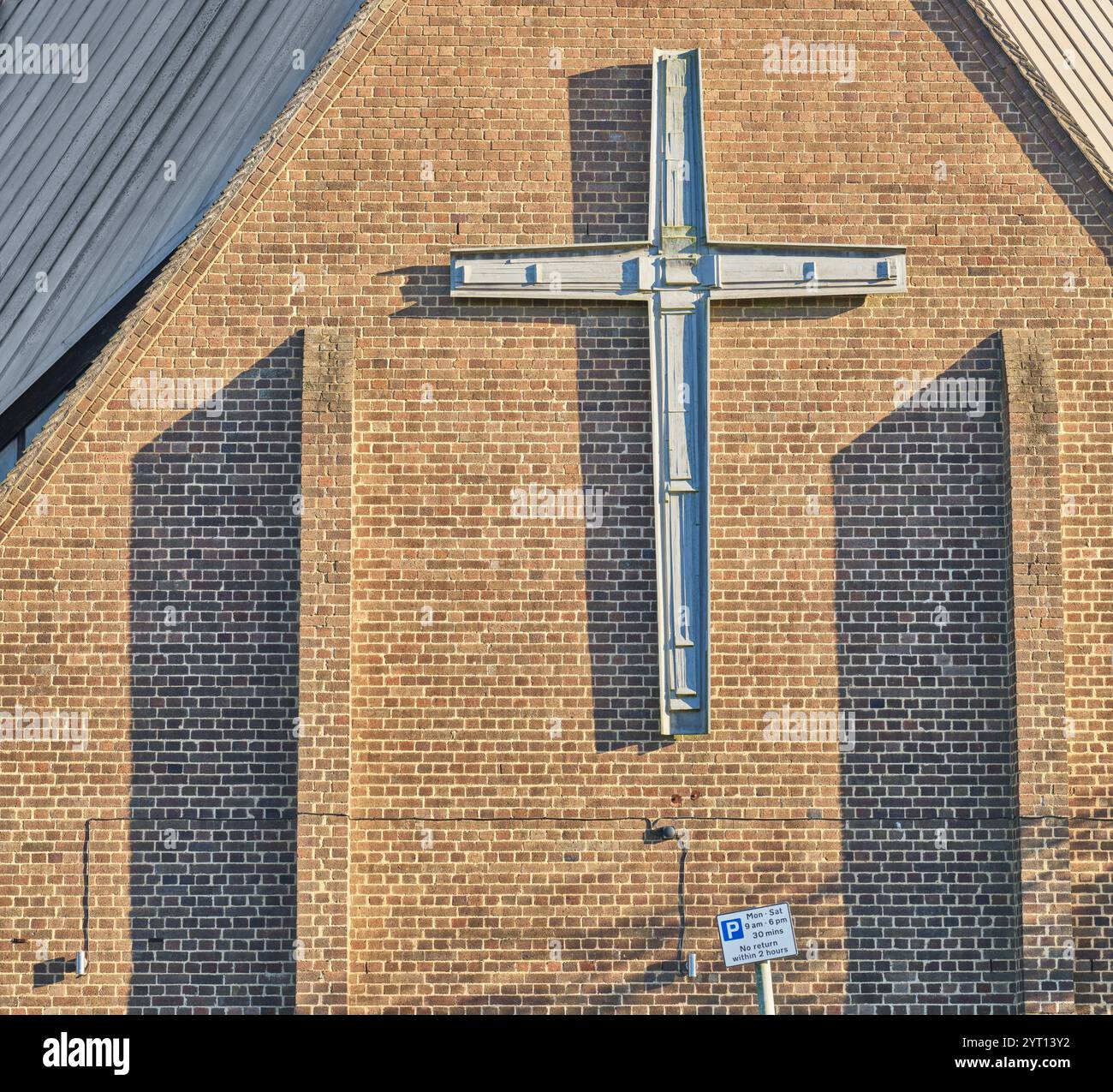 Cross on the christian church of the Epiphany in the shopping and town ...