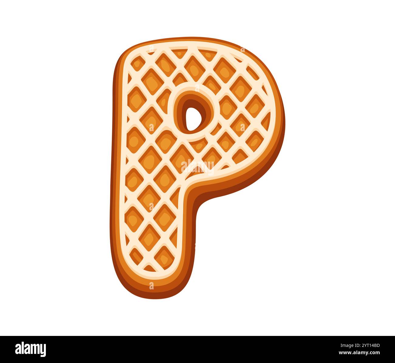 Festive gingerbread letter P with Christmas decorations. Isolated ...