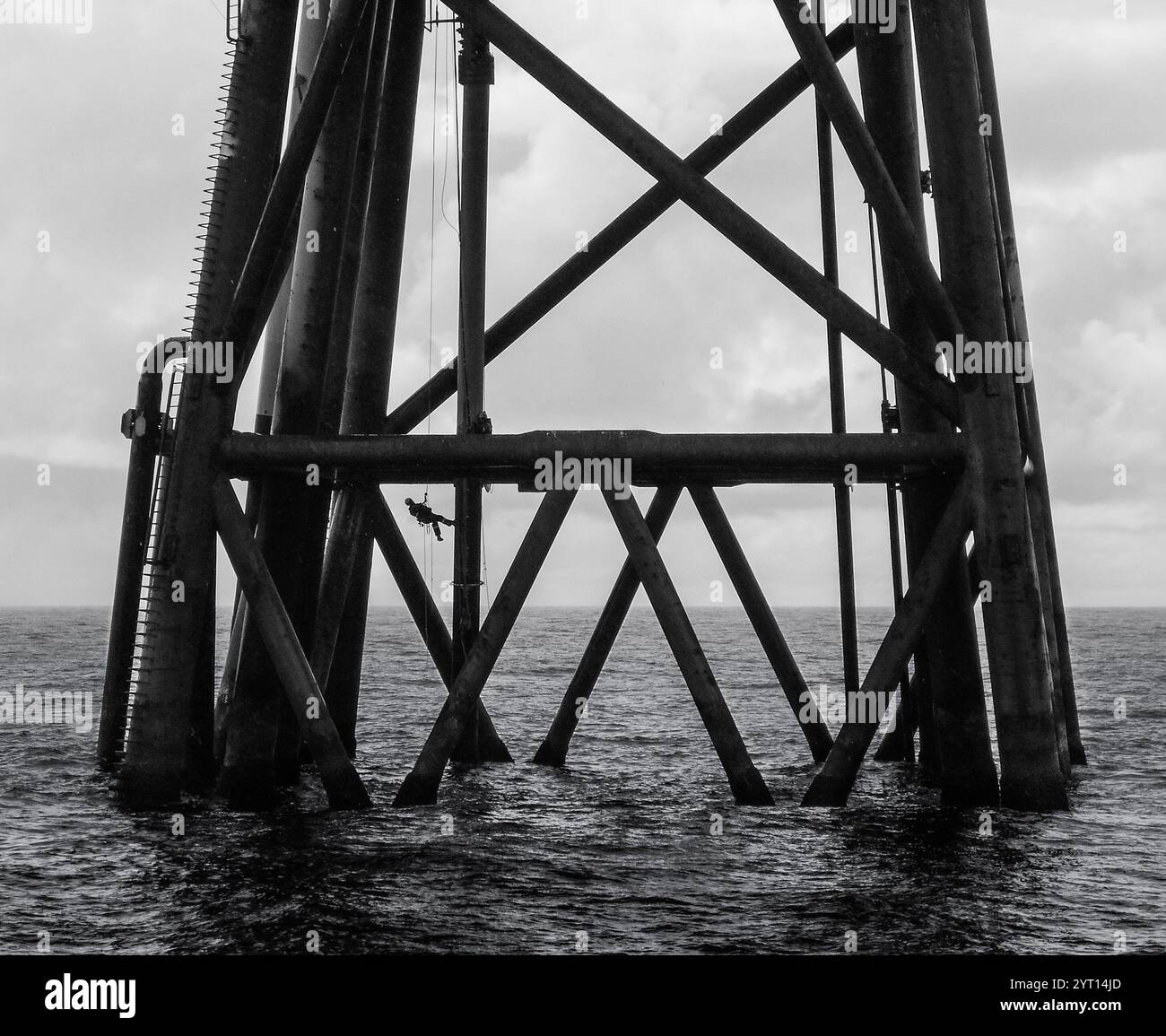 Beryl Field, North Sea, NDT inspector working Stock Photo - Alamy