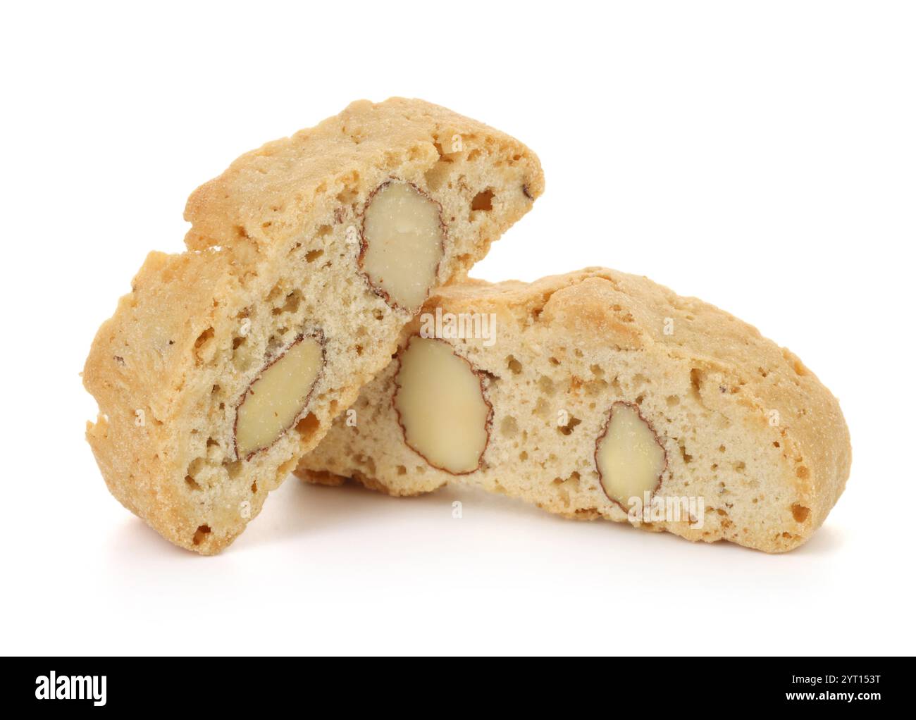 Traditional Italian almond biscuits (Cantucci) isolated on white Stock ...