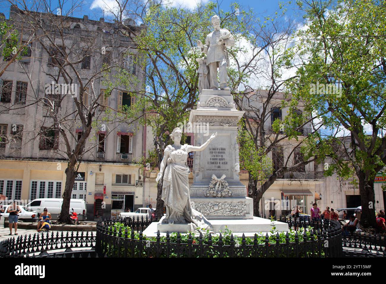 The Francisco de Albear y Lara park in downtown La Habana, Havana, Cuba ...