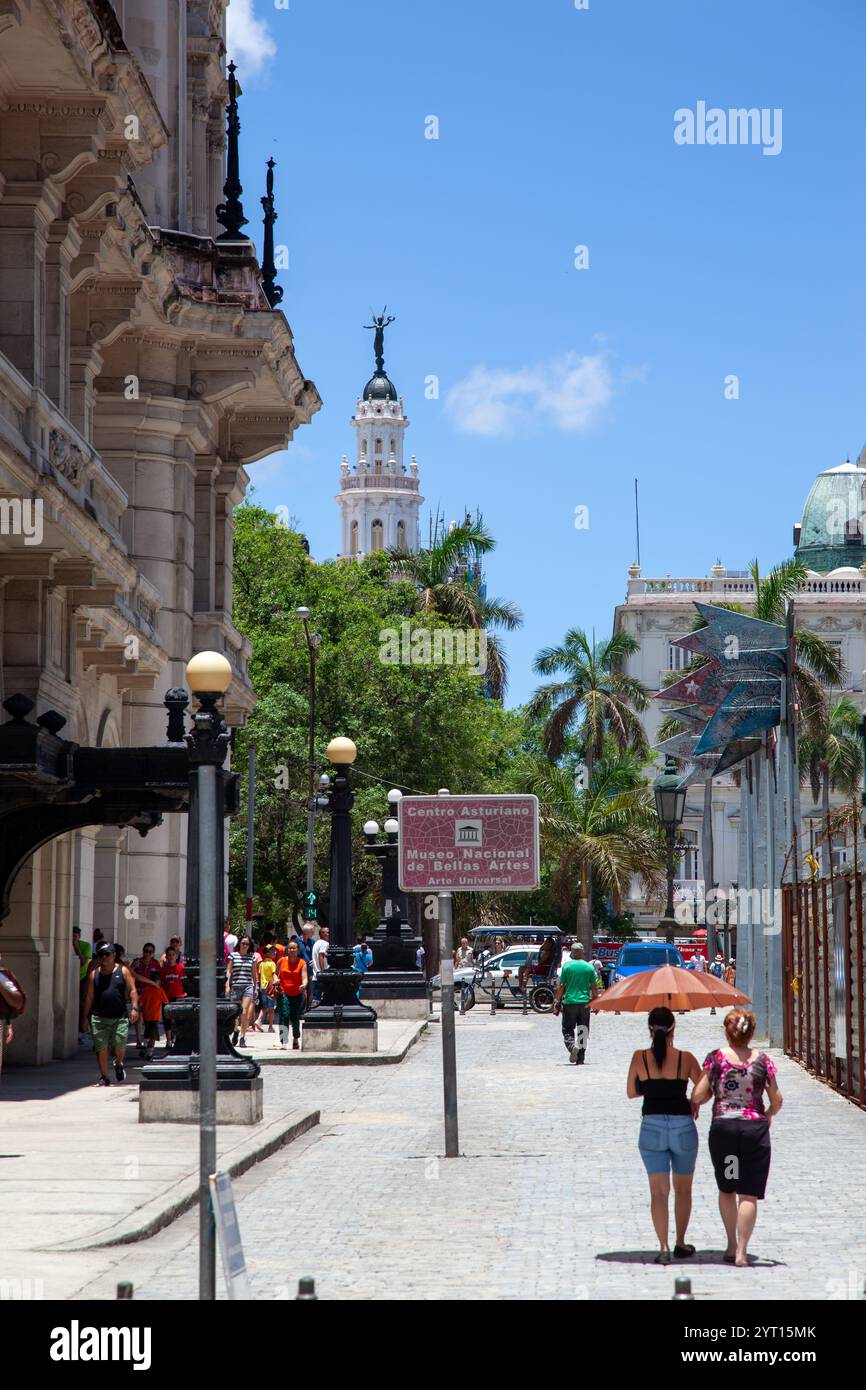 The Central Park and Grand Theater of Havana tower, La Habana, Cuba ...