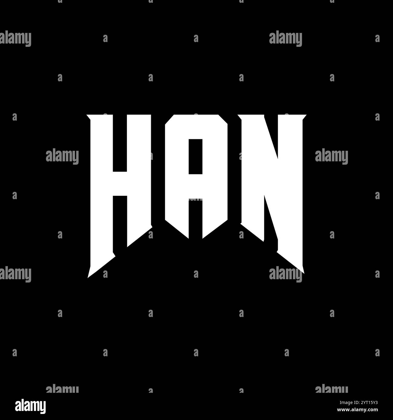 HAN letter logo design for technology company. HAN logo design black ...