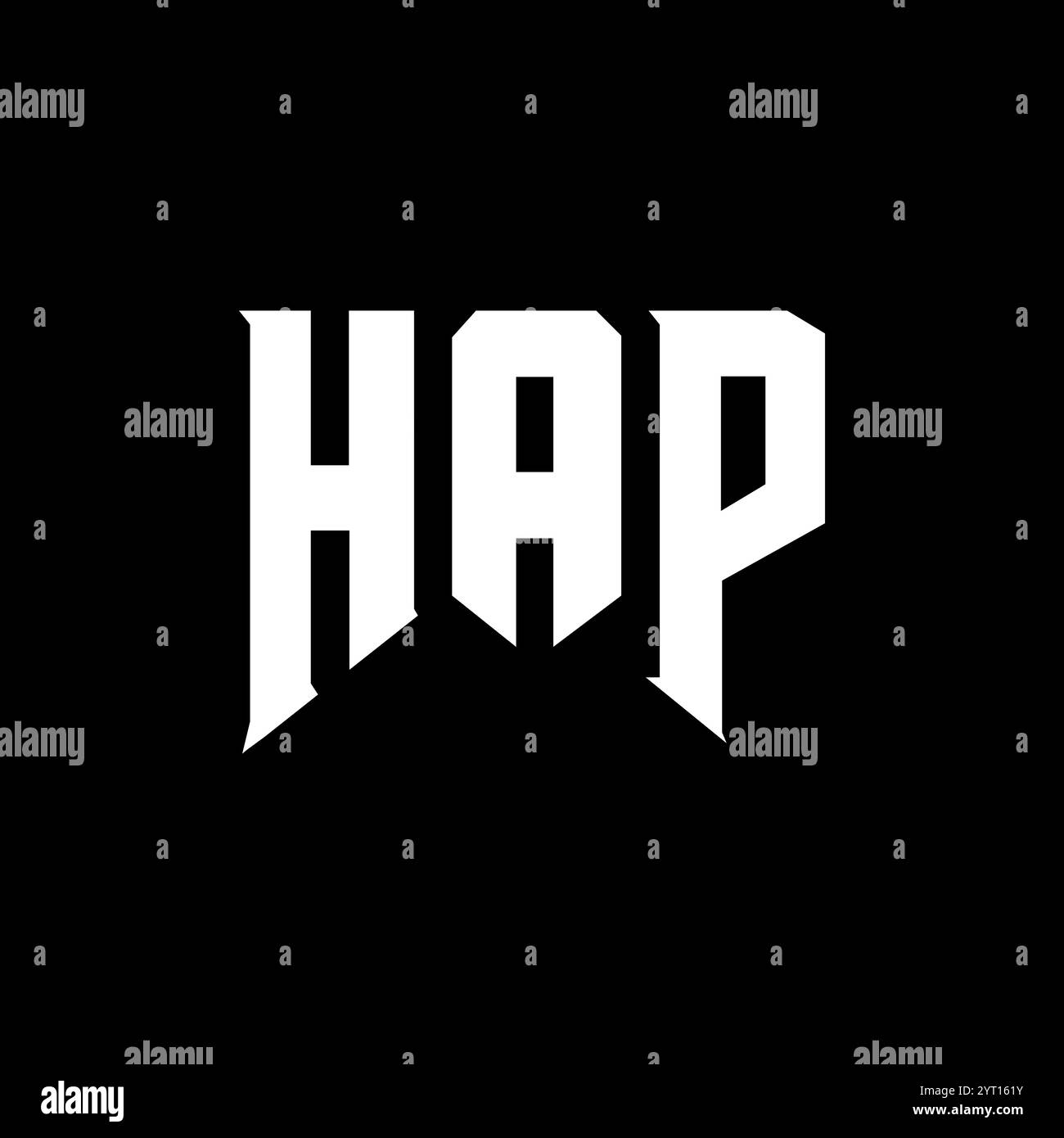HAP letter logo design for technology company. HAP logo design black ...