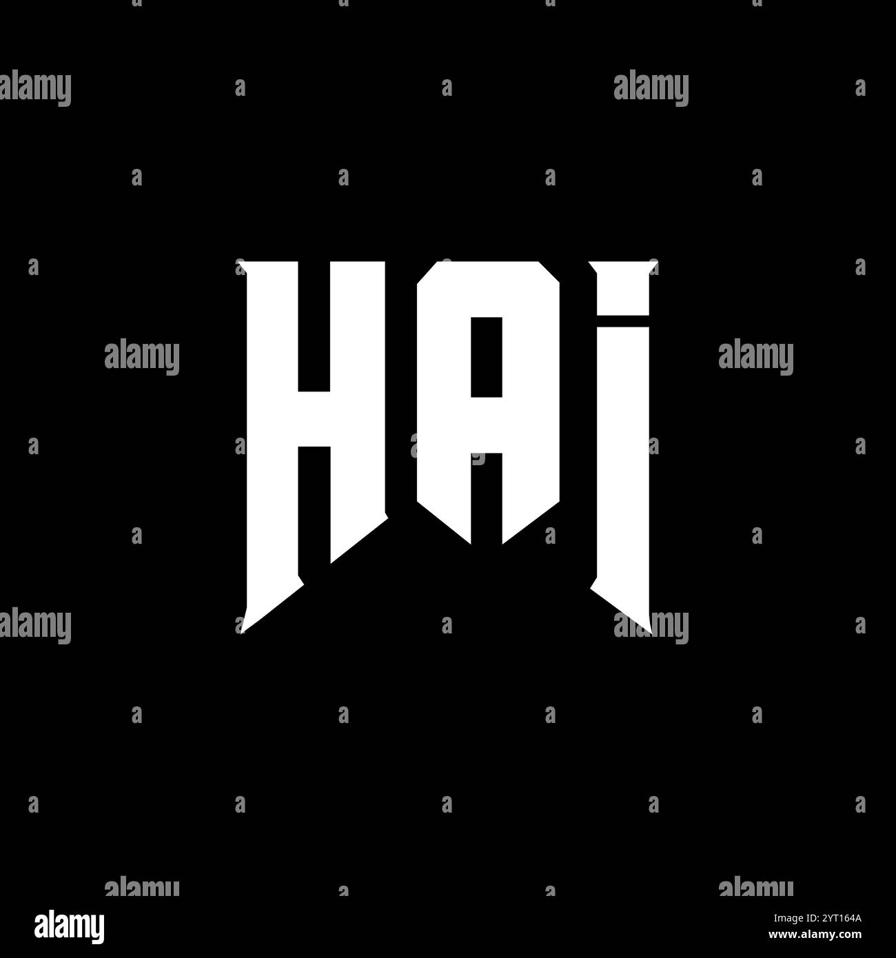 HAI letter logo design for technology company. HAI logo design black ...