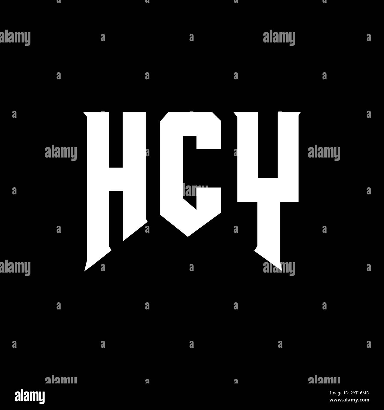 HCY letter logo design for technology company. HCY logo design black and white color combination ...