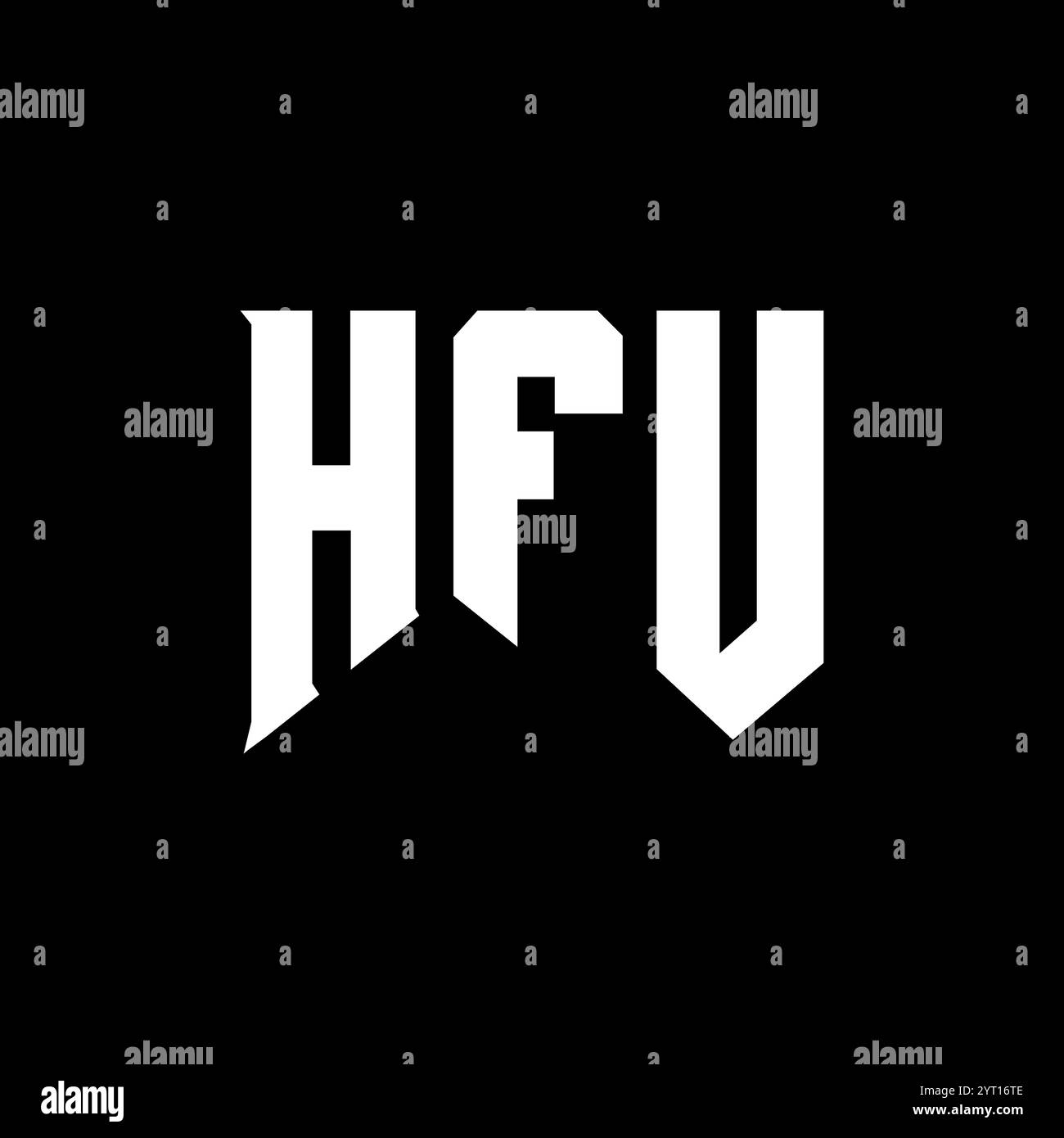 HFU letter logo design for technology company. HFU logo design black ...