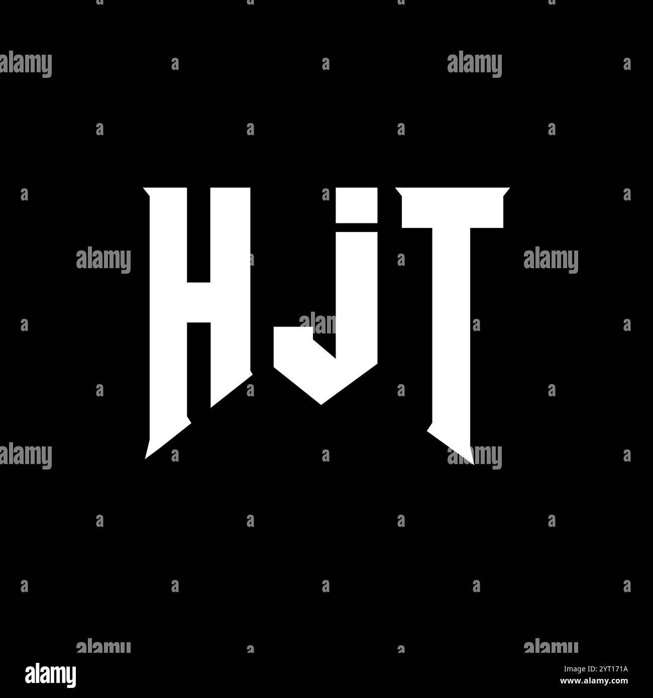 HJT letter logo design for technology company. HJT logo design black and white color combination ...