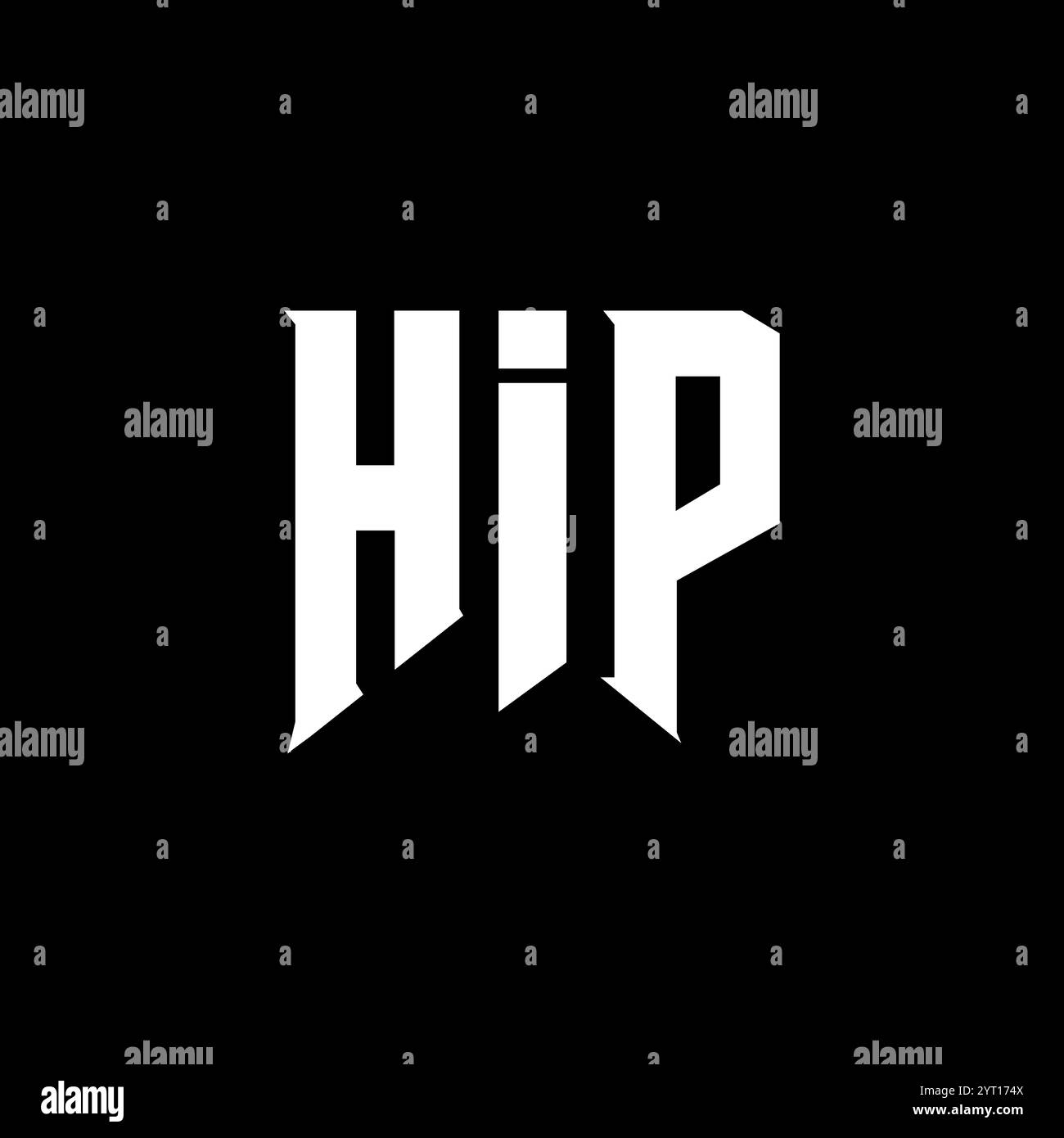 HIP letter logo design for technology company. HIP logo design black and white color combination ...