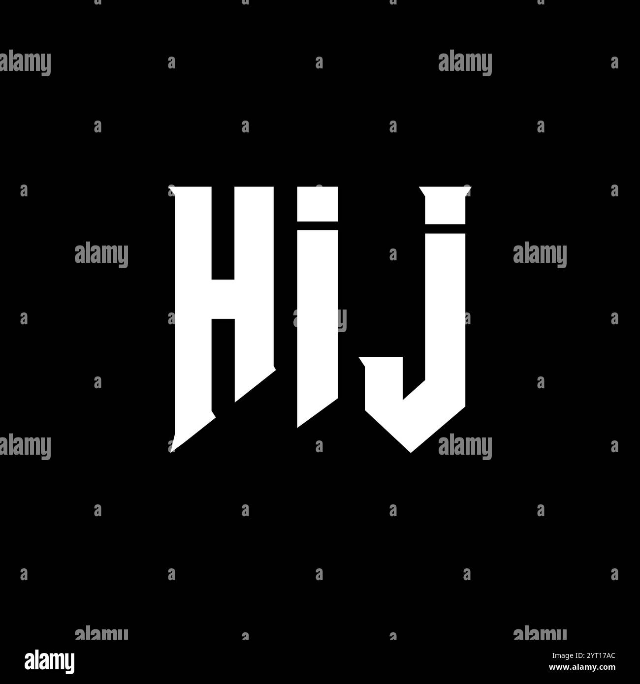 HIJ letter logo design for technology company. HIJ logo design black ...