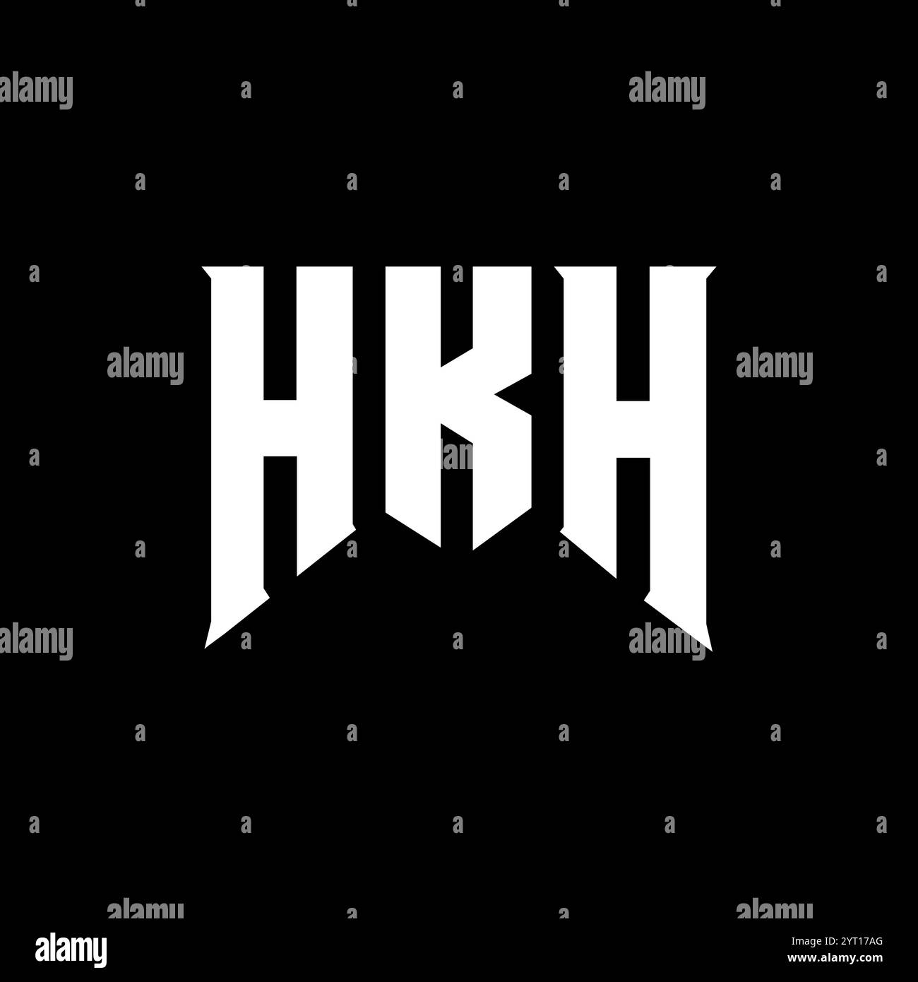 HKH letter logo design for technology company. HKH logo design black and white color combination ...