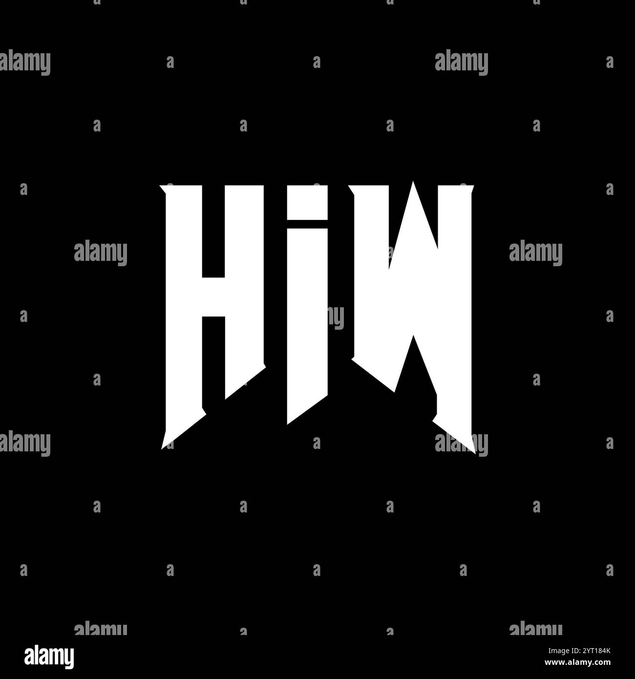 HIW letter logo design for technology company. HIW logo design black ...