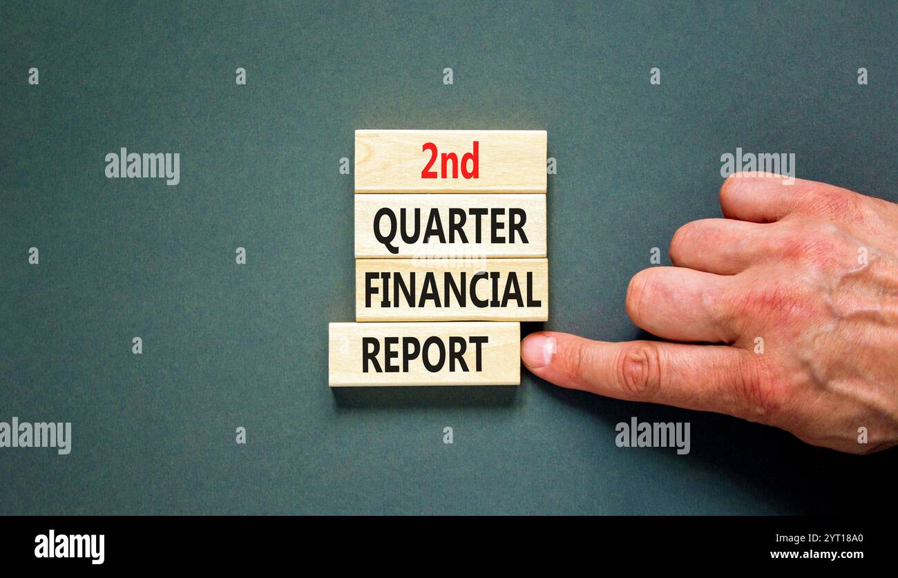 2nd quarter financial report symbol. Concept words 2nd quarter ...