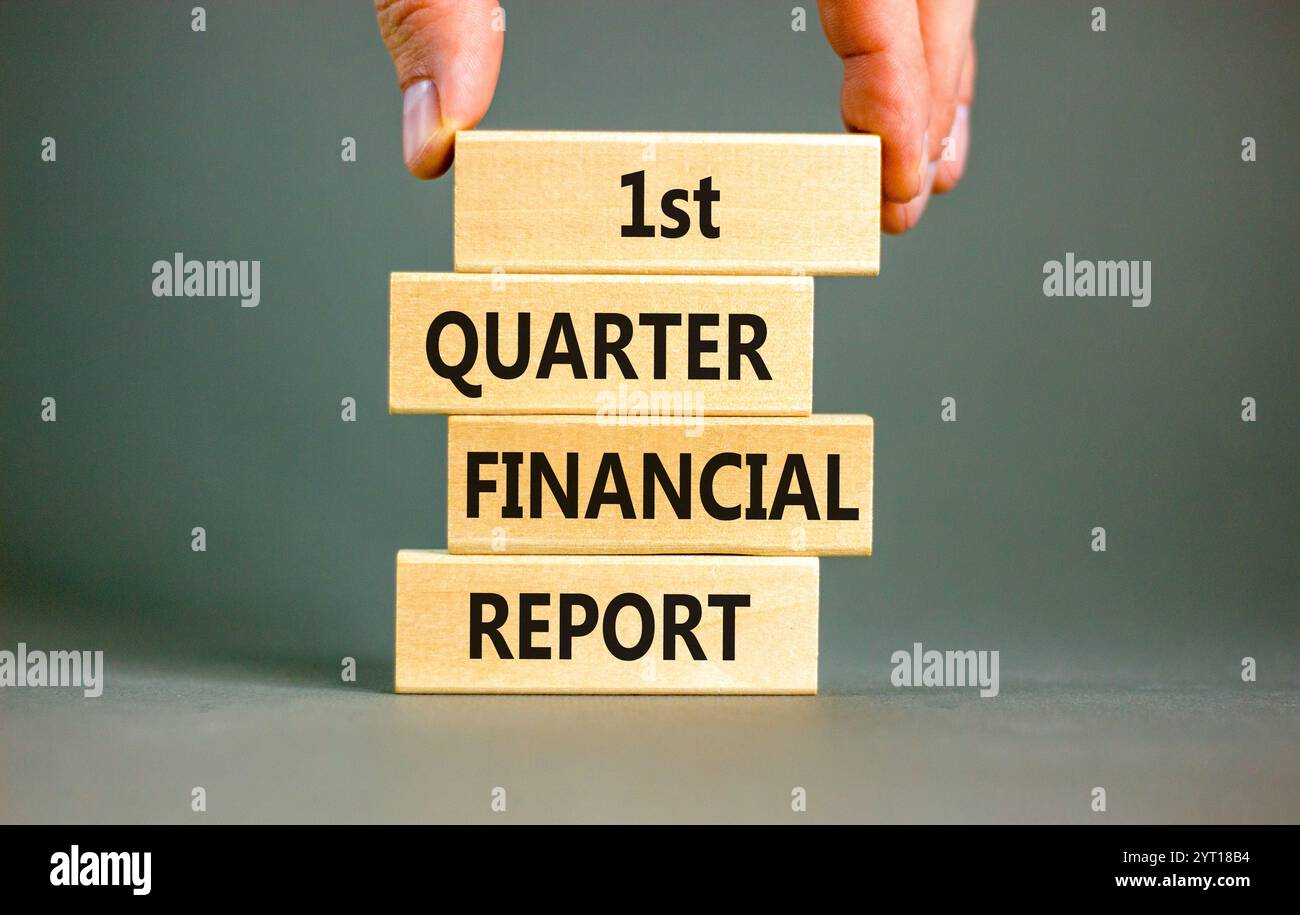 1st quarter financial report symbol. Concept words 1st quarter ...