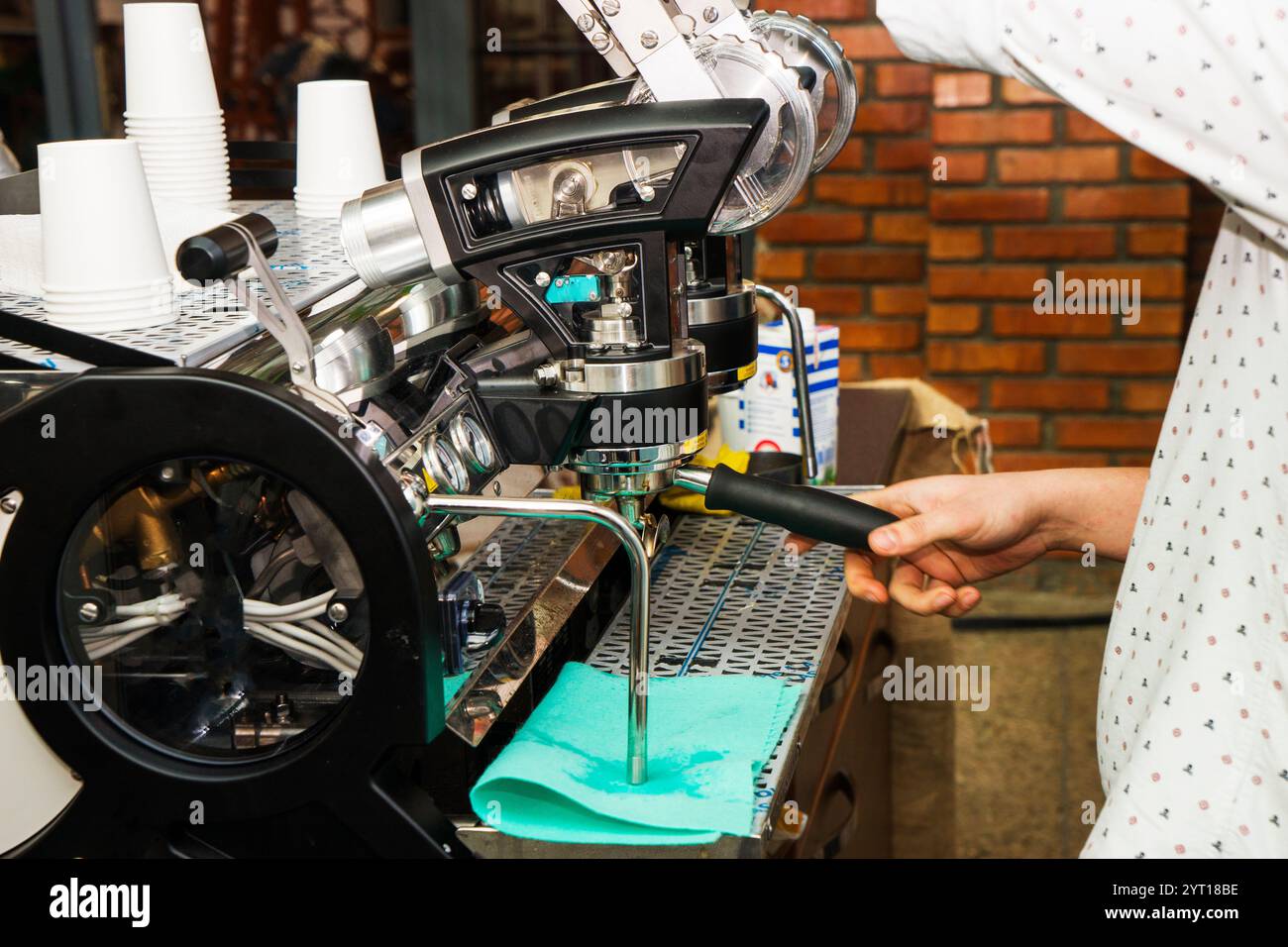 Man making coffee powder hi-res stock photography and images - Alamy