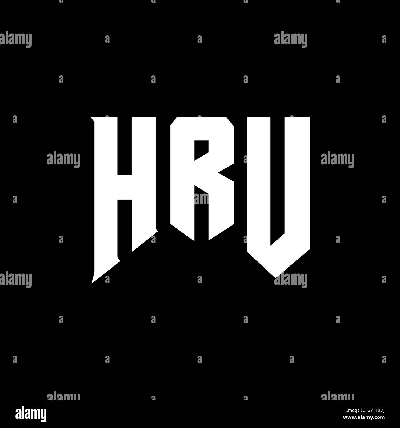 HRU letter logo design for technology company. HRU logo design black ...