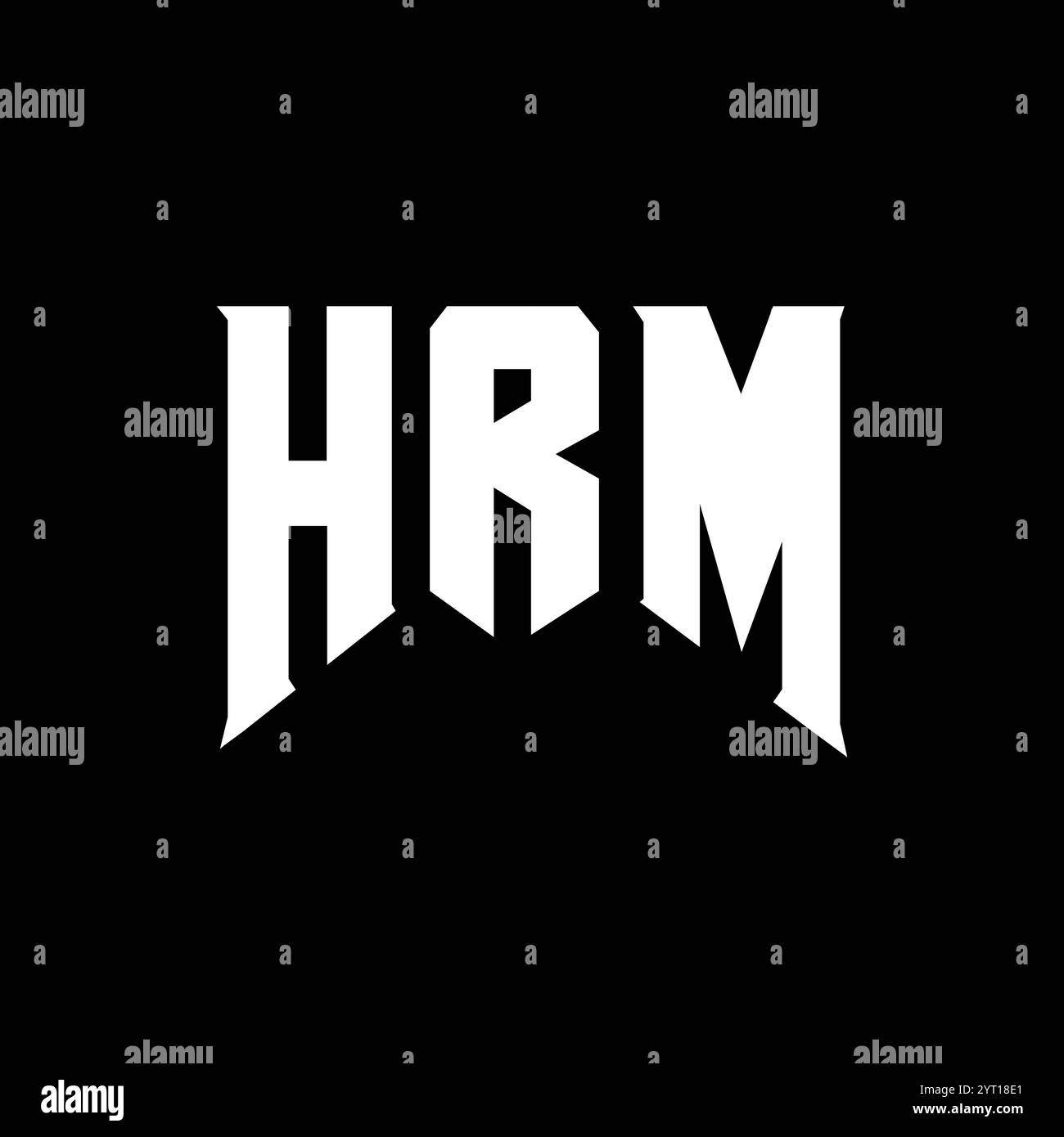HRM letter logo design for technology company. HRM logo design black ...