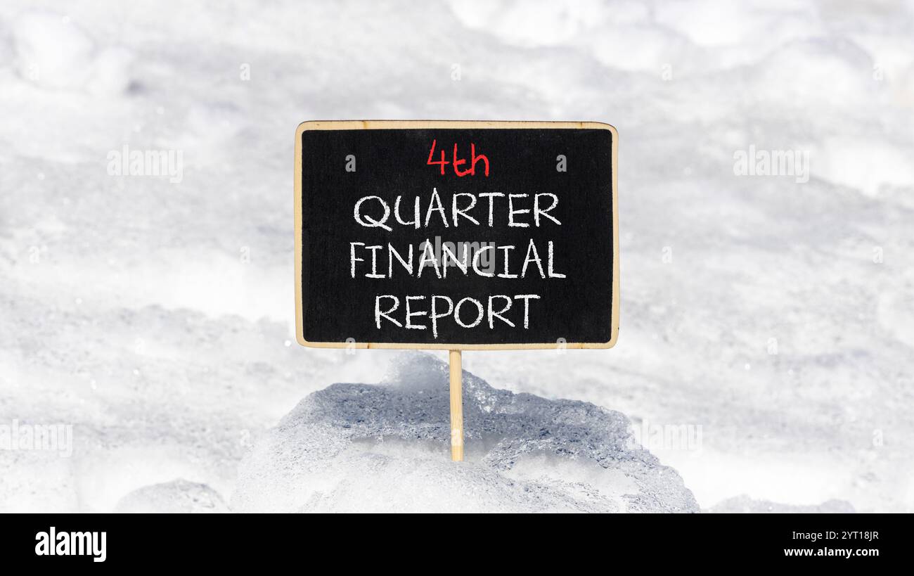 4th quarter financial report symbol. Concept words 4th quarter ...