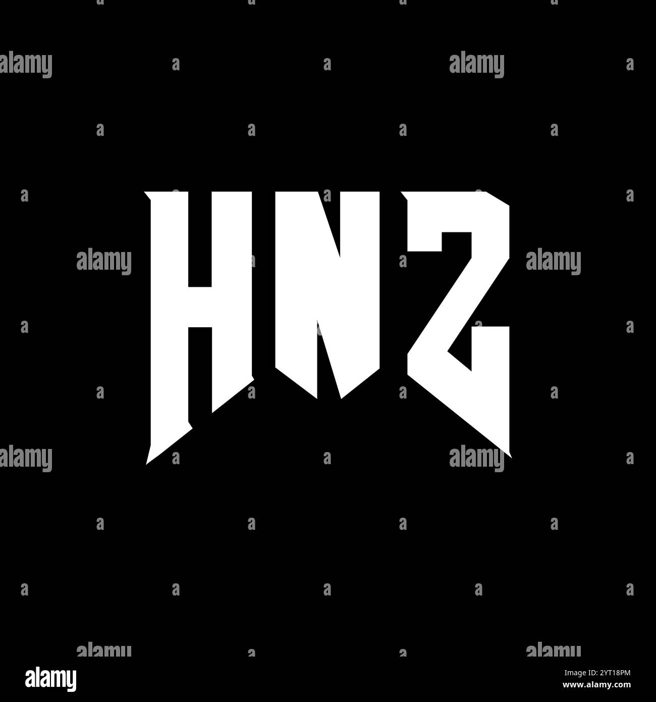 HNZ letter logo design for technology company. HNZ logo design black ...