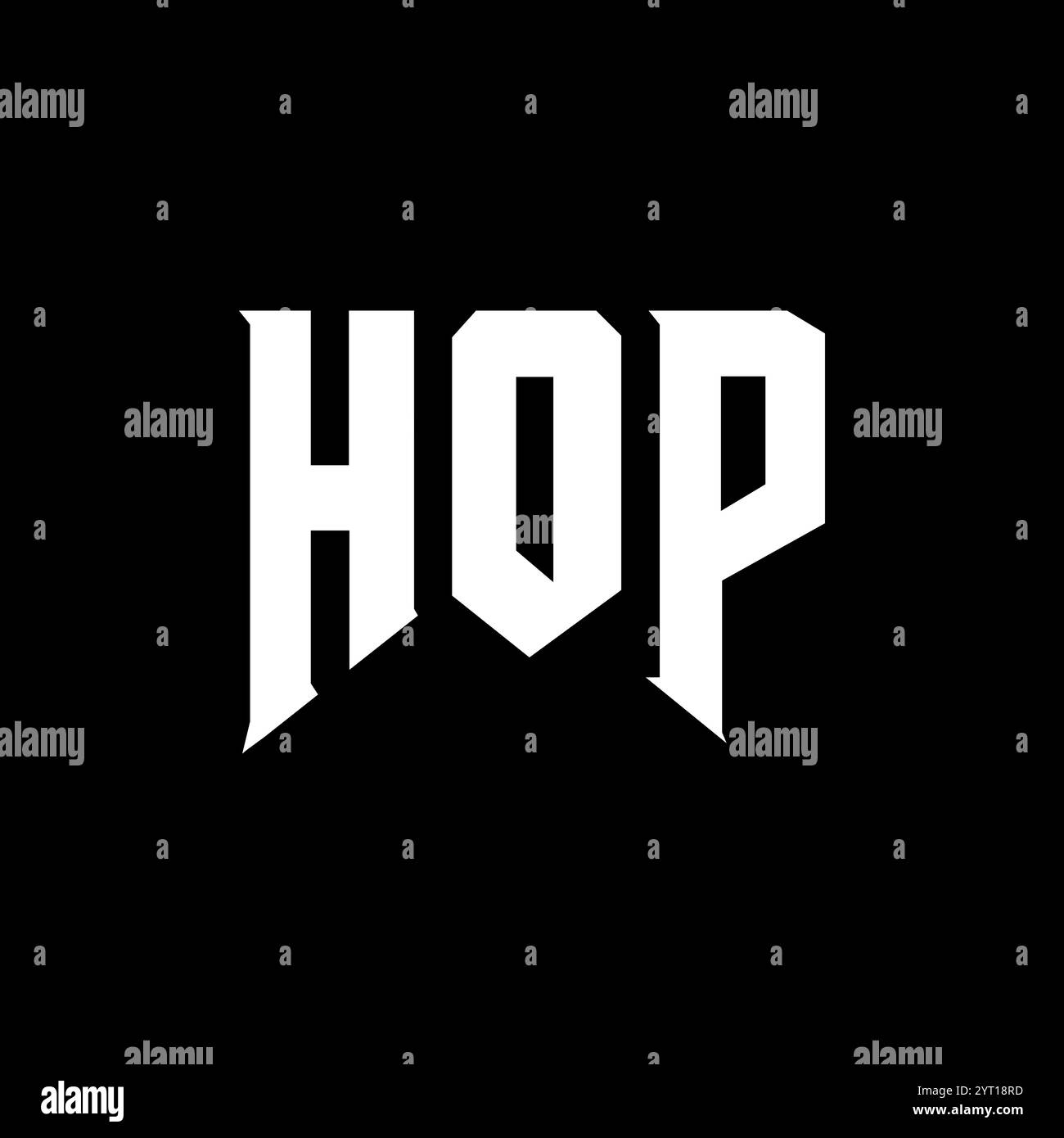 HOP letter logo design for technology company. HOP logo design black ...