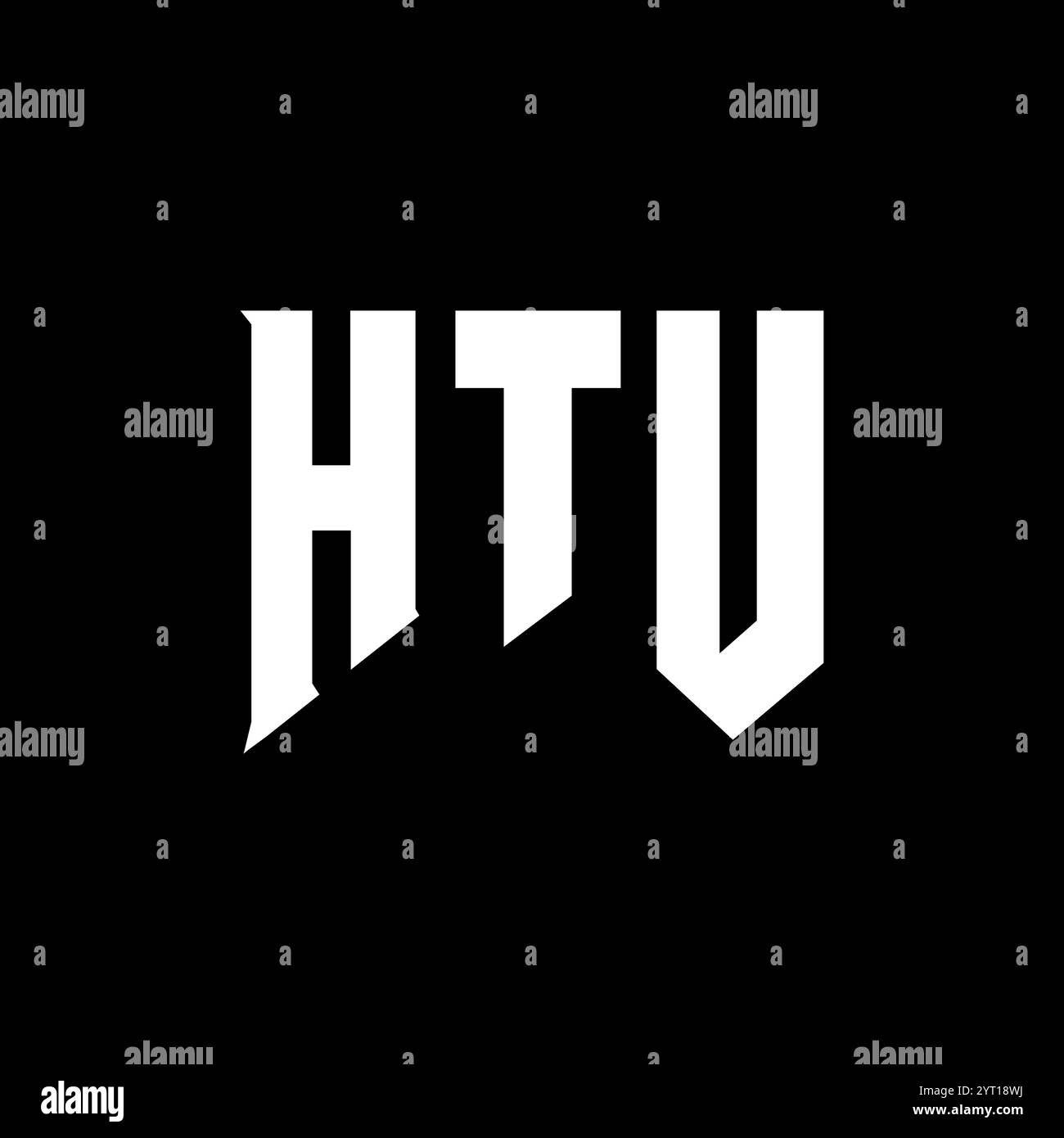 HTU letter logo design for technology company. HTU logo design black and white color combination ...