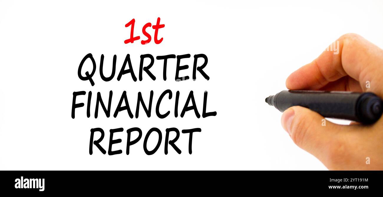 1st quarter financial report symbol. Concept words 1st quarter ...