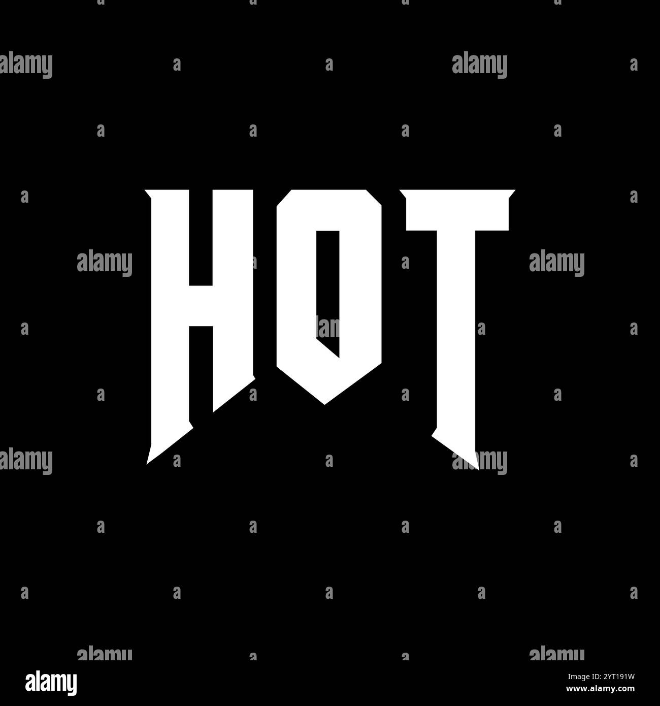 HOT letter logo design for technology company. HOT logo design black ...
