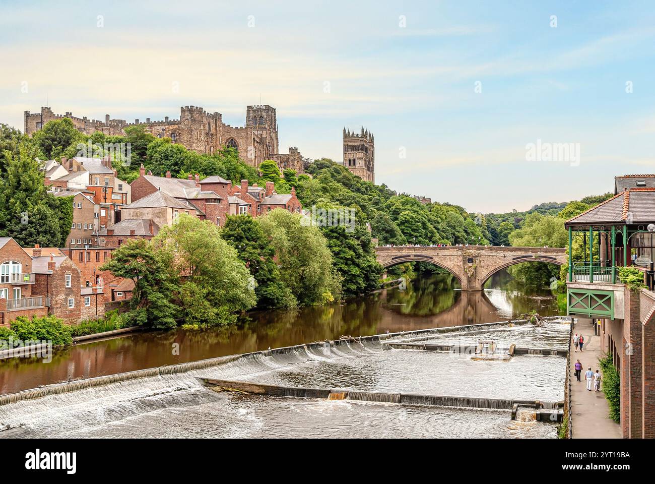 Durham Castle is a Norman castle above the River Wear, England Stock ...