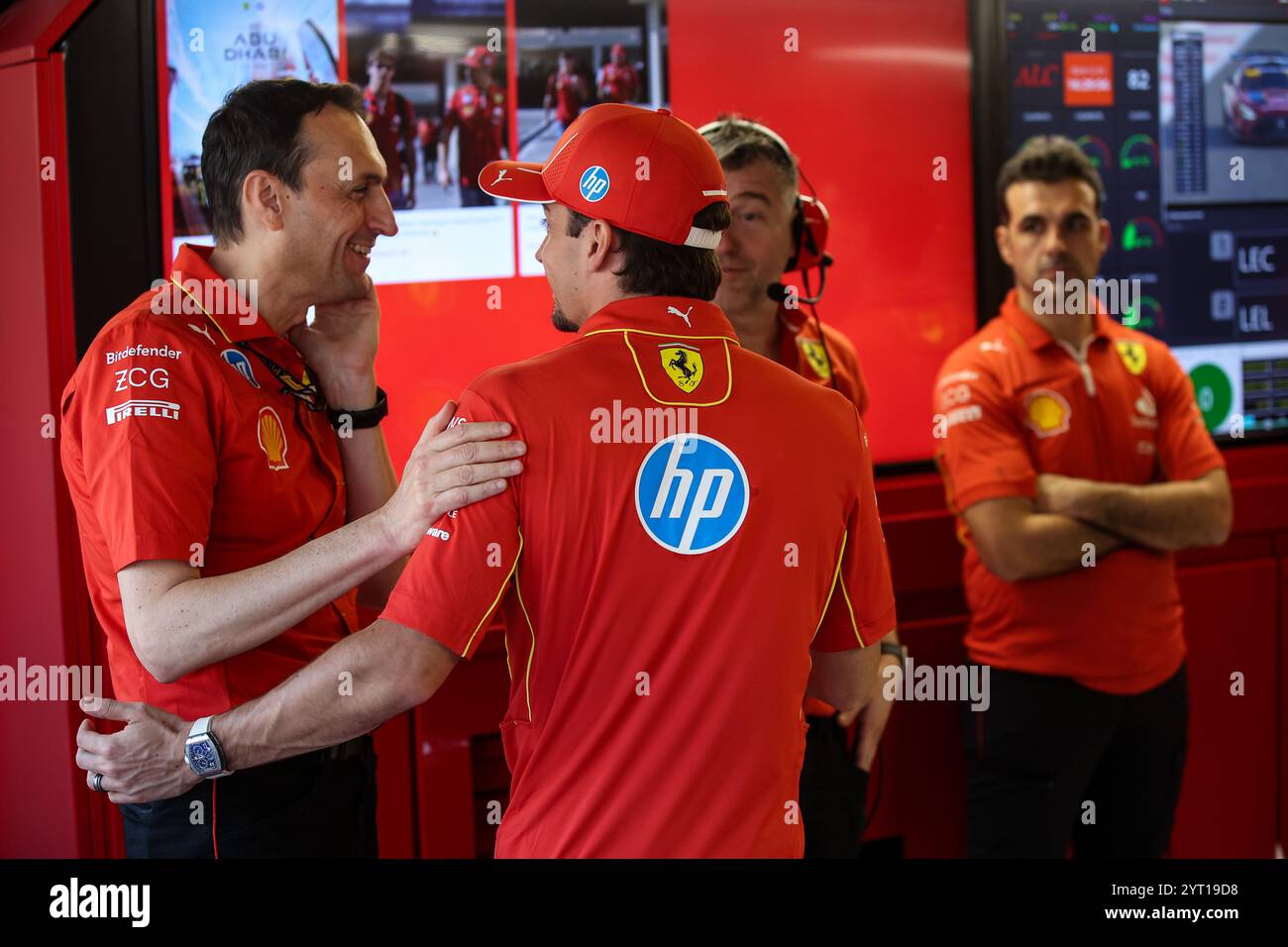 ADAMI Riccardo, Race Engineer of the Scuderia Ferrari, portrait LECLERC ...