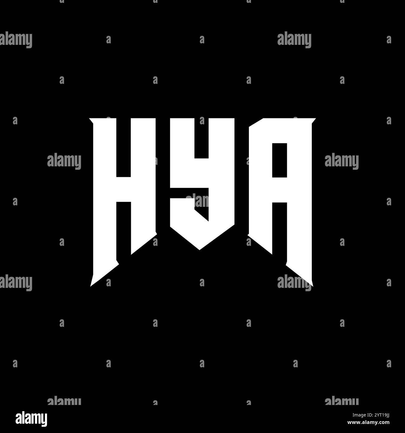 HYA letter logo design for technology company. HYA logo design black ...
