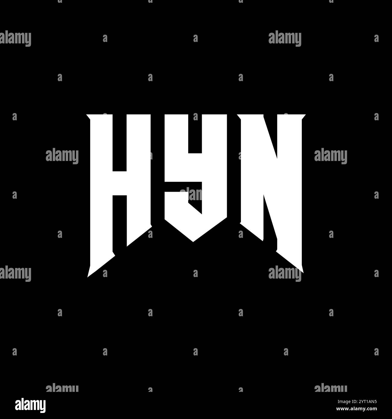 HYN letter logo design for technology company. HYN logo design black ...