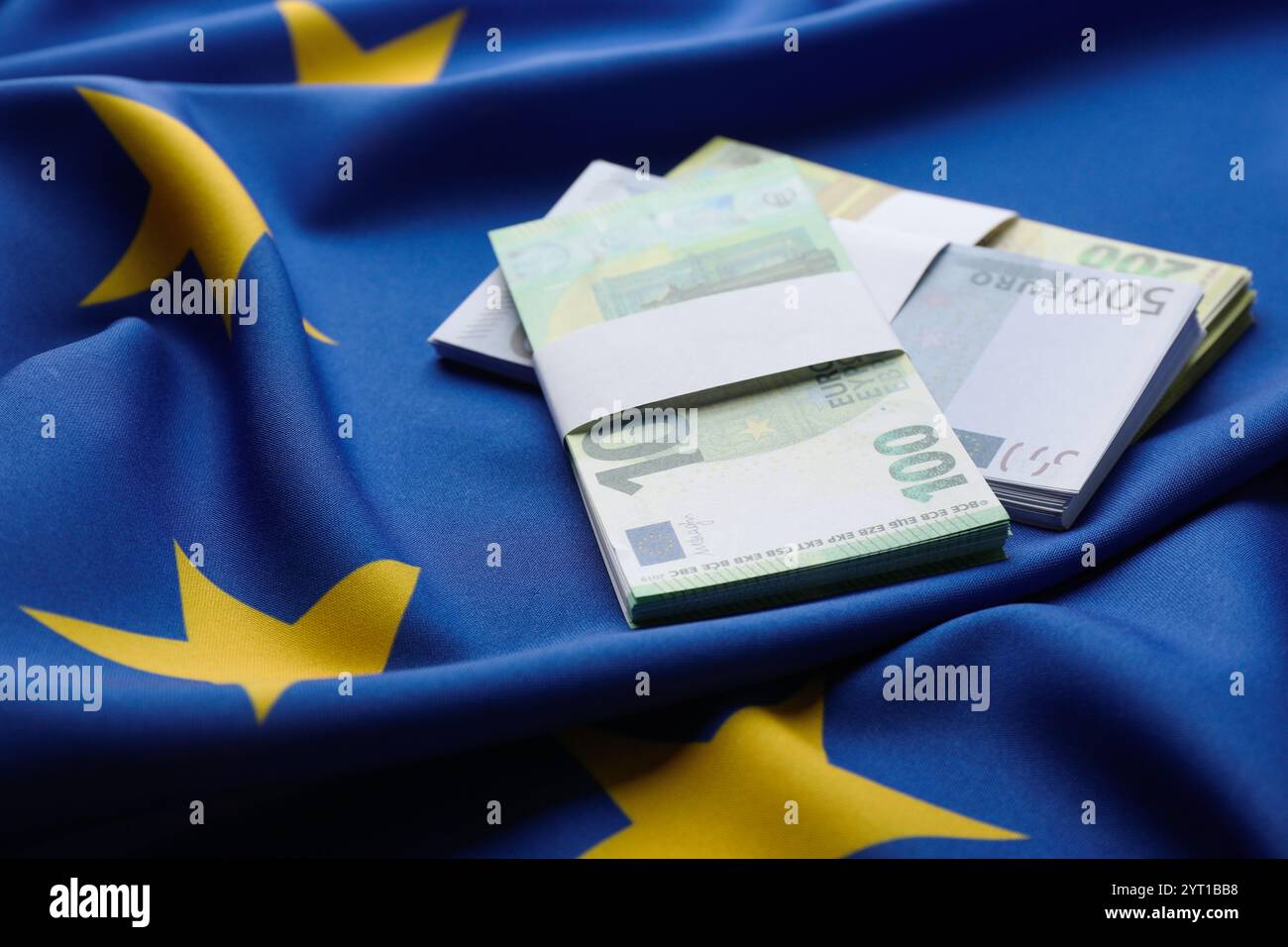 Bundles many euro banknotes hi-res stock photography and images - Alamy
