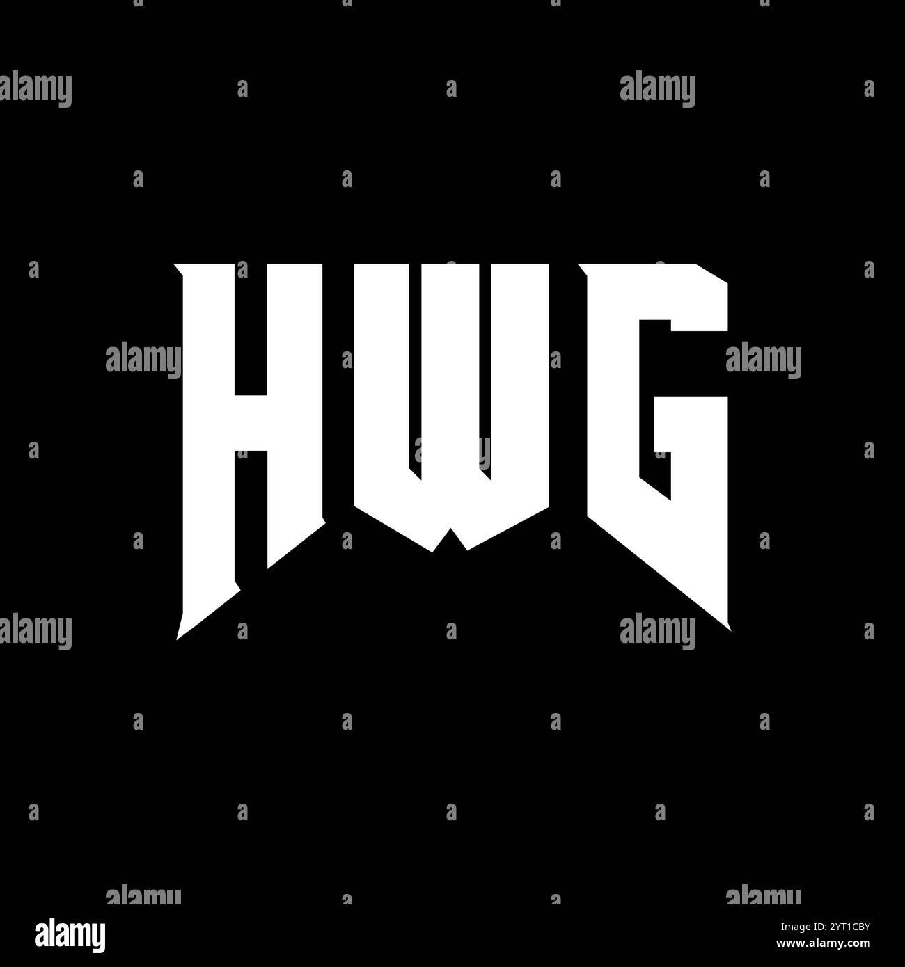 HWG letter logo design for technology company. HWG logo design black and white color combination ...