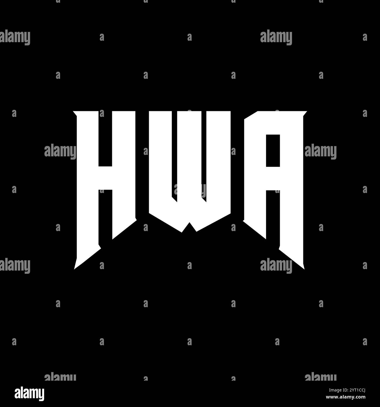 HWA letter logo design for technology company. HWA logo design black ...