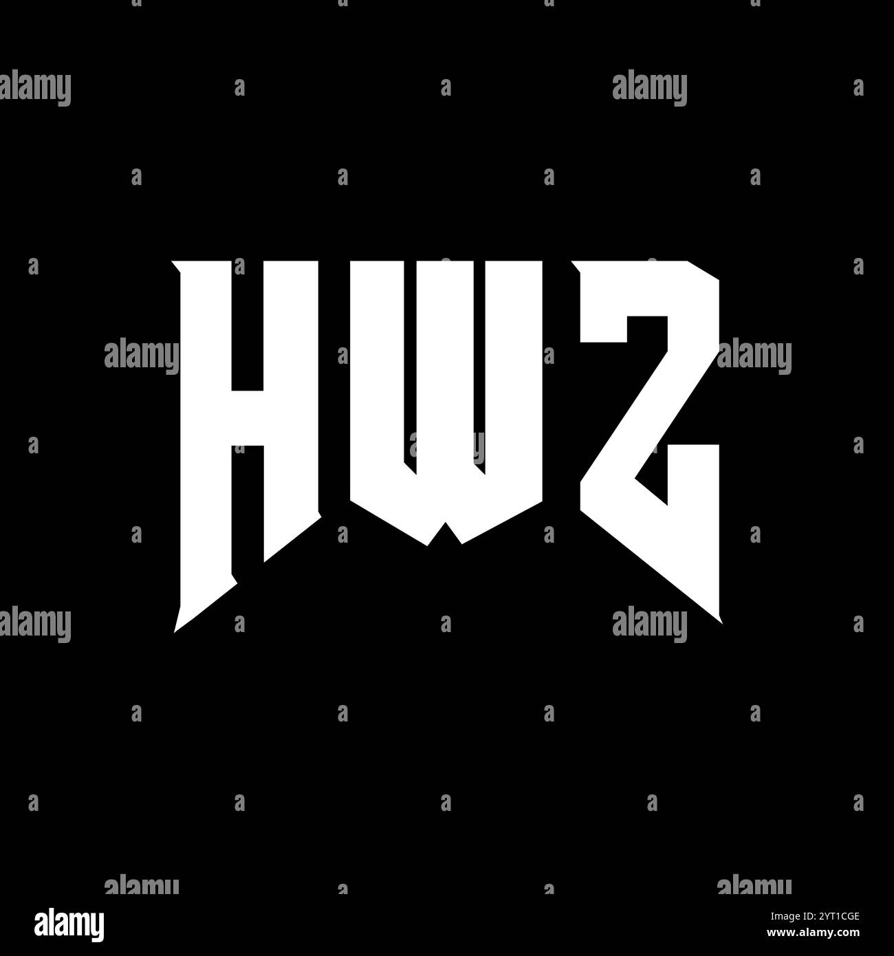 HWZ letter logo design for technology company. HWZ logo design black ...