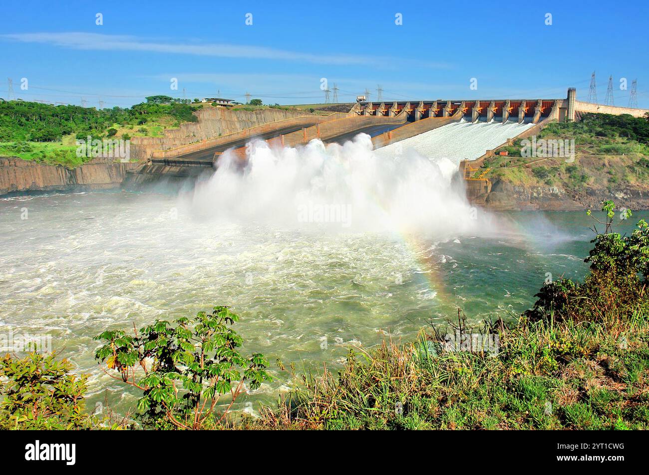 The Itaipu Dam a hydroelectric dam on the Paraná River located on the ...