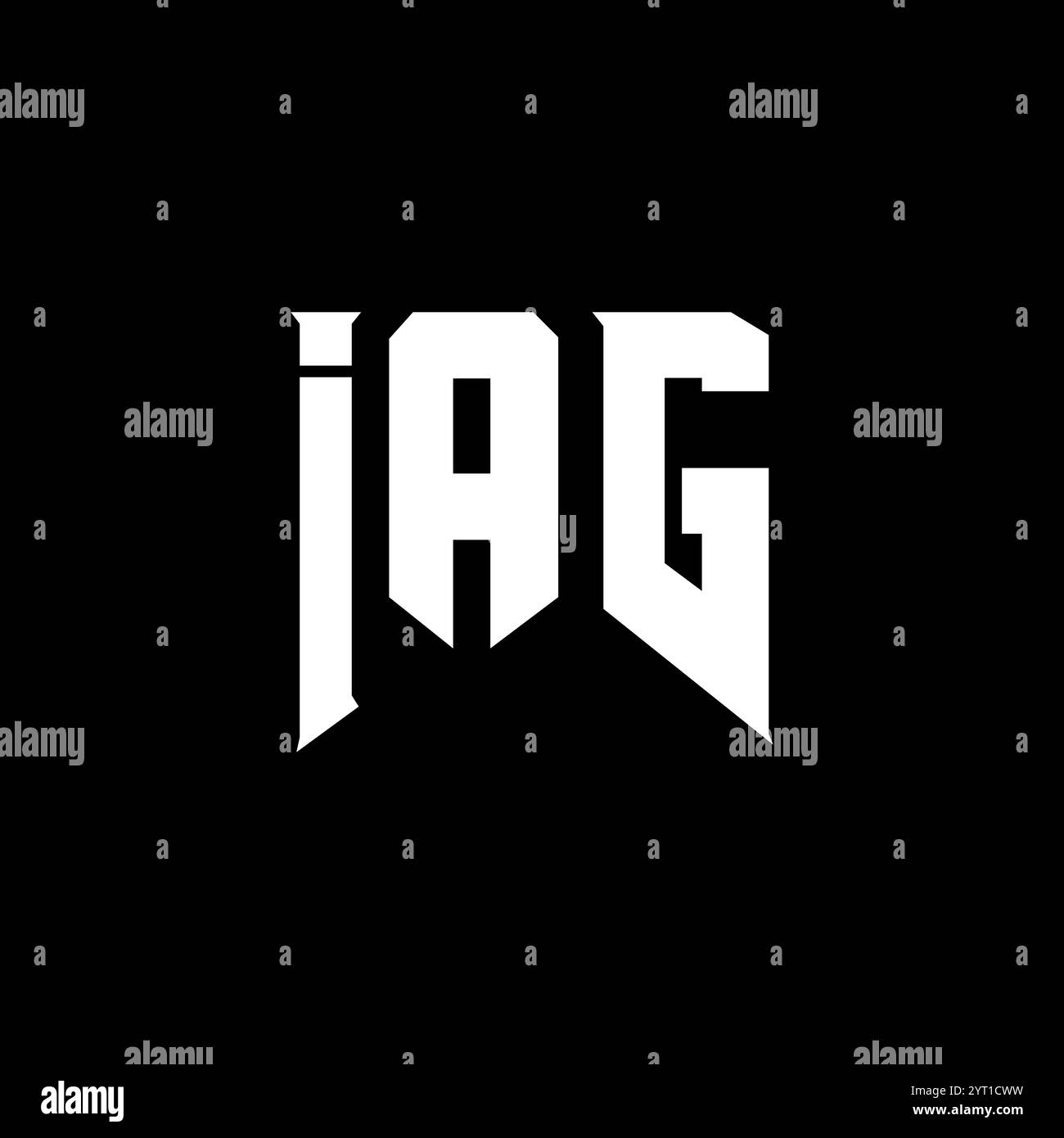 IAG letter logo design for technology company. IAG logo design black and white color combination ...
