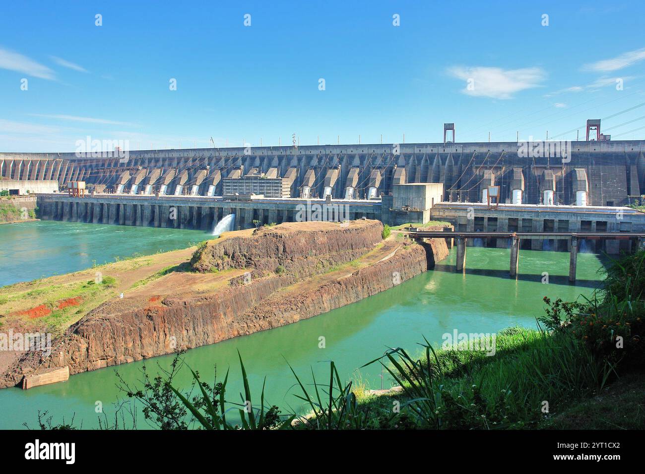 The Itaipu Dam a hydroelectric dam on the Paraná River located on the ...
