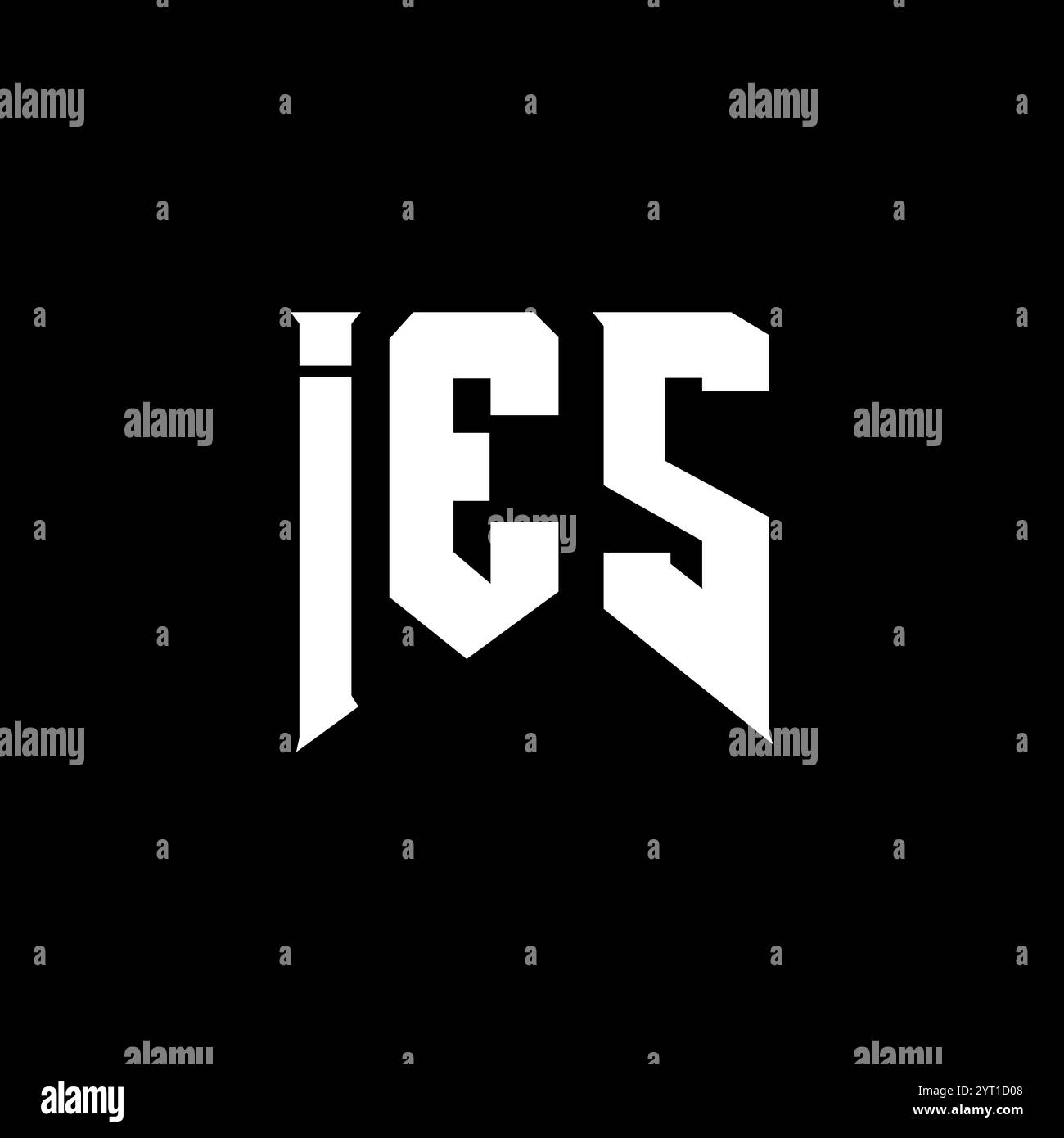 IES letter logo design for technology company. IES logo design black and white color combination ...