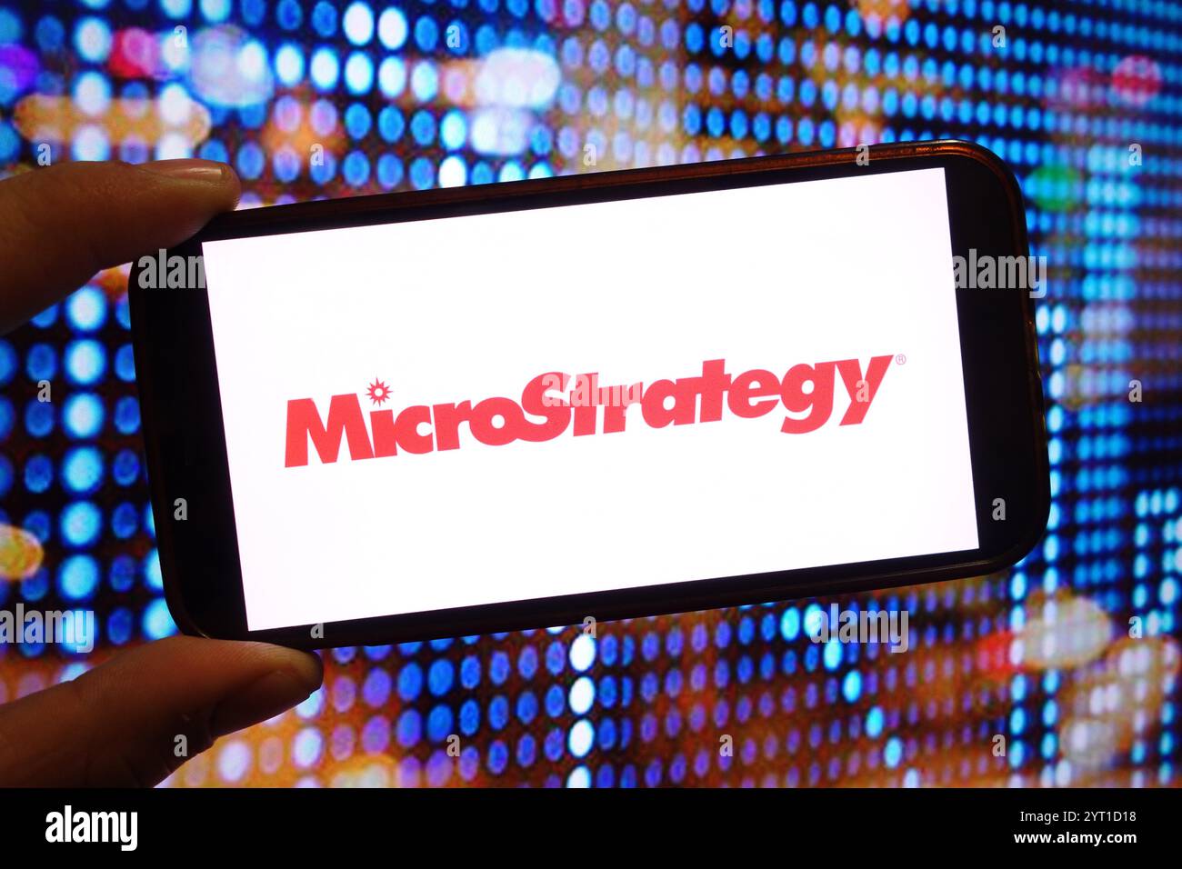 In this photo illustration, the MicroStrategy company logo is seen ...