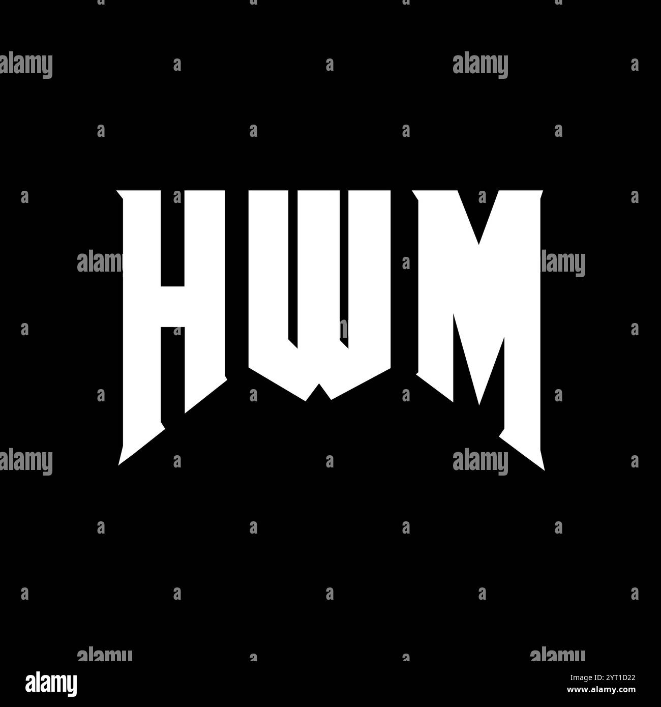 HWM letter logo design for technology company. HWM logo design black ...