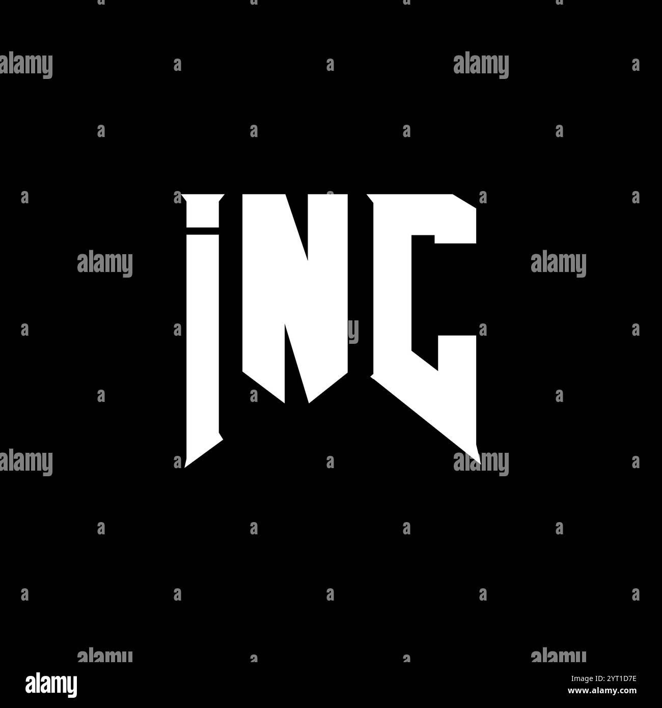 INC letter logo design for technology company. INC logo design black ...