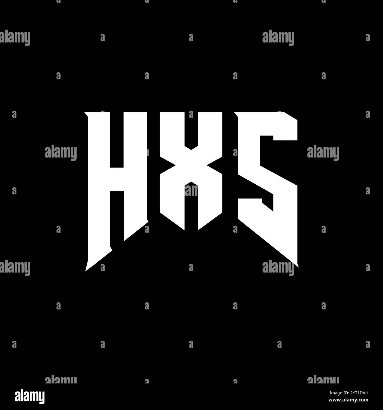 HXS letter logo design for technology company. HXS logo design black and white color combination ...