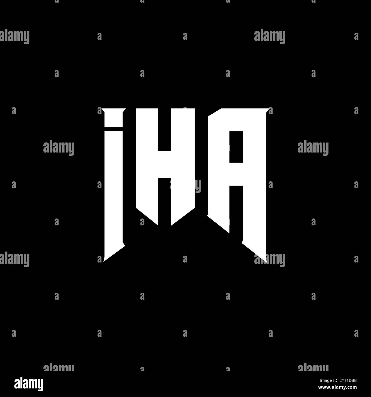 IHA letter logo design for technology company. IHA logo design black ...
