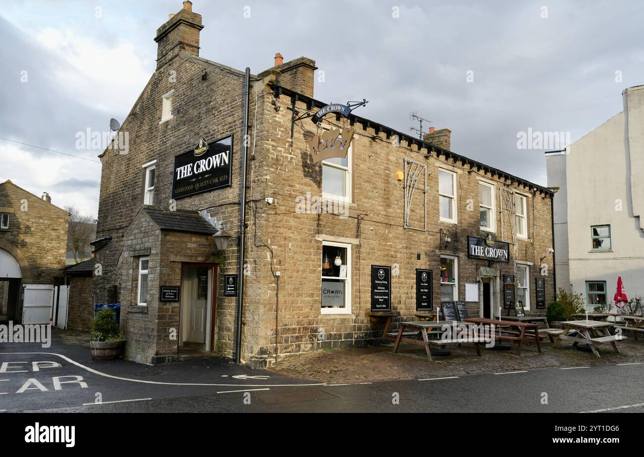 The Crown Pub, a typical stone built Yorkshire Pub Stock Photo - Alamy