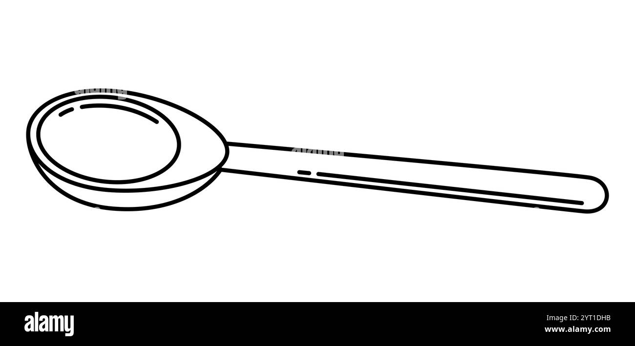 Illustration of wooden spoon. Stylized kitchen object for cooking ...