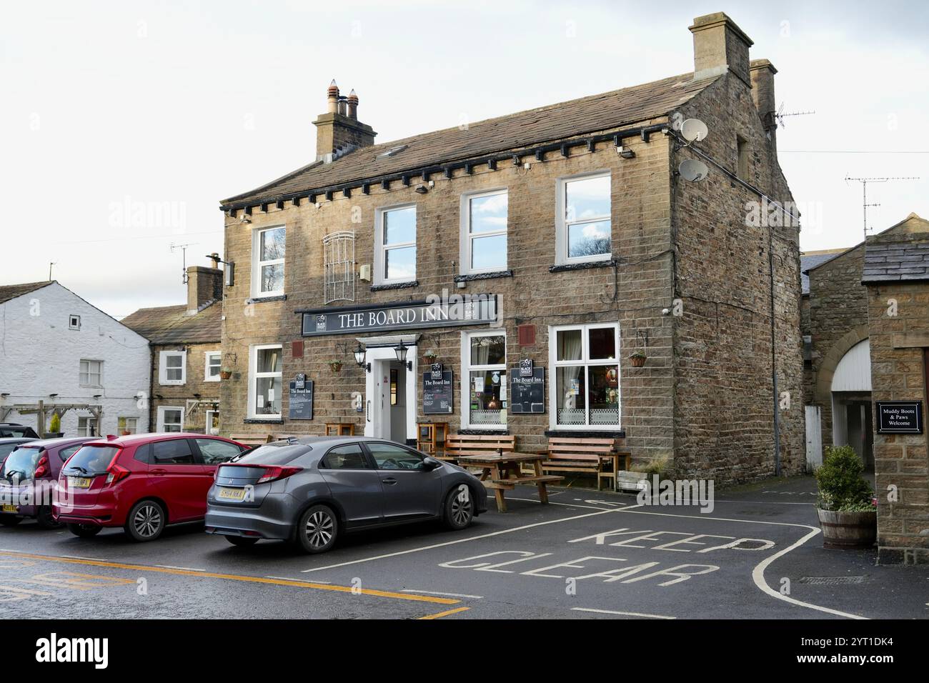 The Board Inn, a traditional stone built North Yorkshire Pub Stock ...