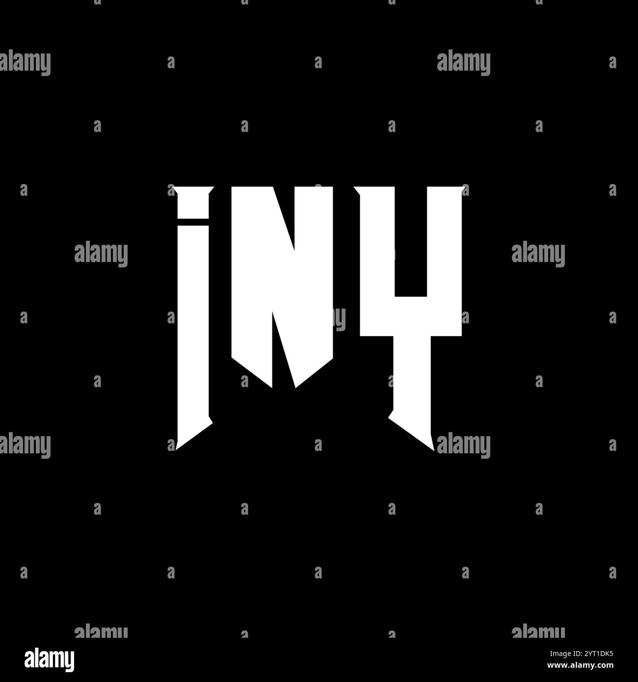 INY letter logo design for technology company. INY logo design black ...