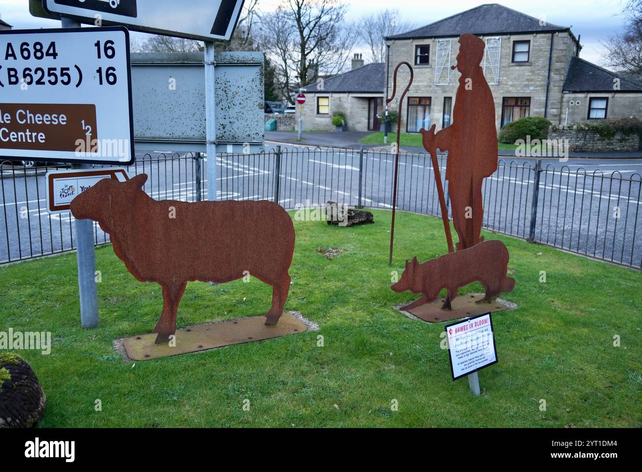 Rusty sheep and shepherd figures, part of Hawes in Bloom Stock Photo ...