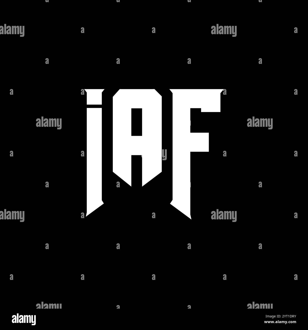 IAF letter logo design for technology company. IAF logo design black and white color combination ...